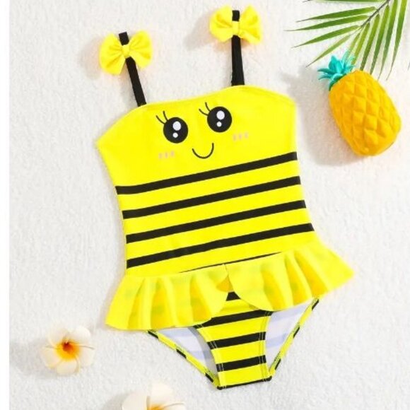 Swim | Bee Baby Toddler Girls One Piece Swimsuit Bathing Suit | Poshmark